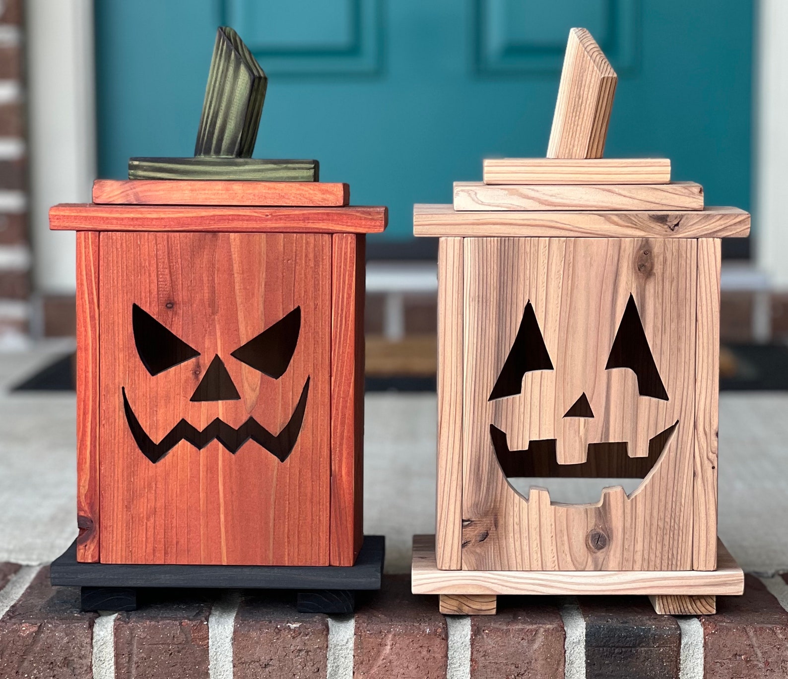 Wood Pumpkin Lantern - Etsy