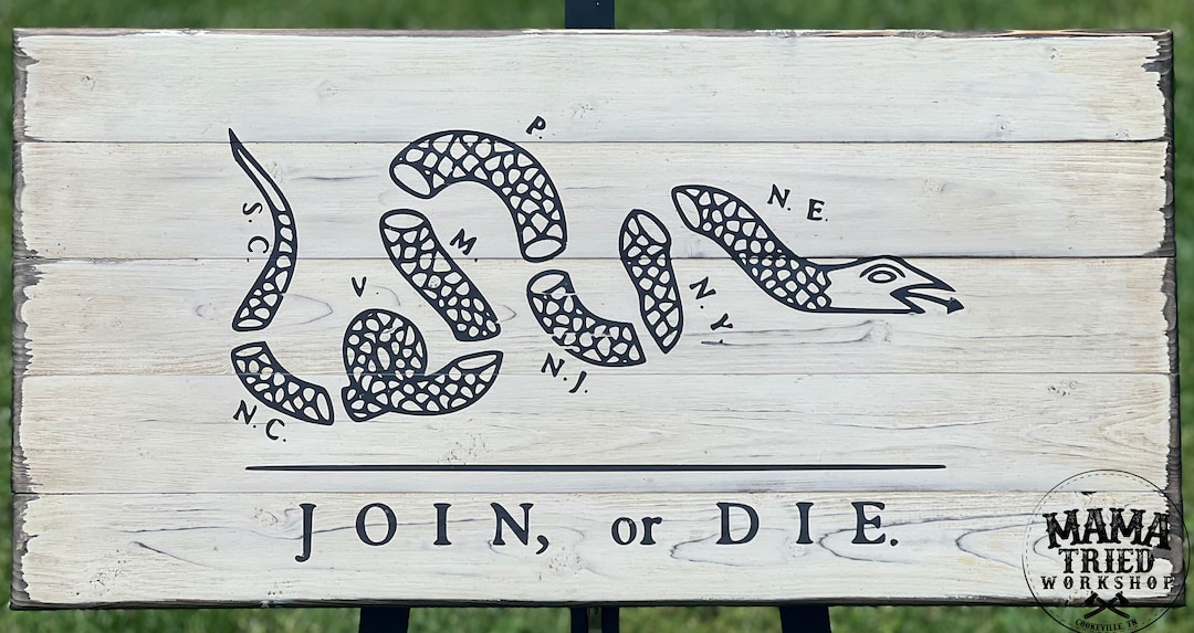 Join or Die Wood Flag - Etsy