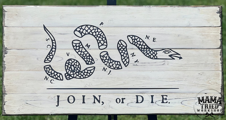 Join or Die Wood Flag - Etsy