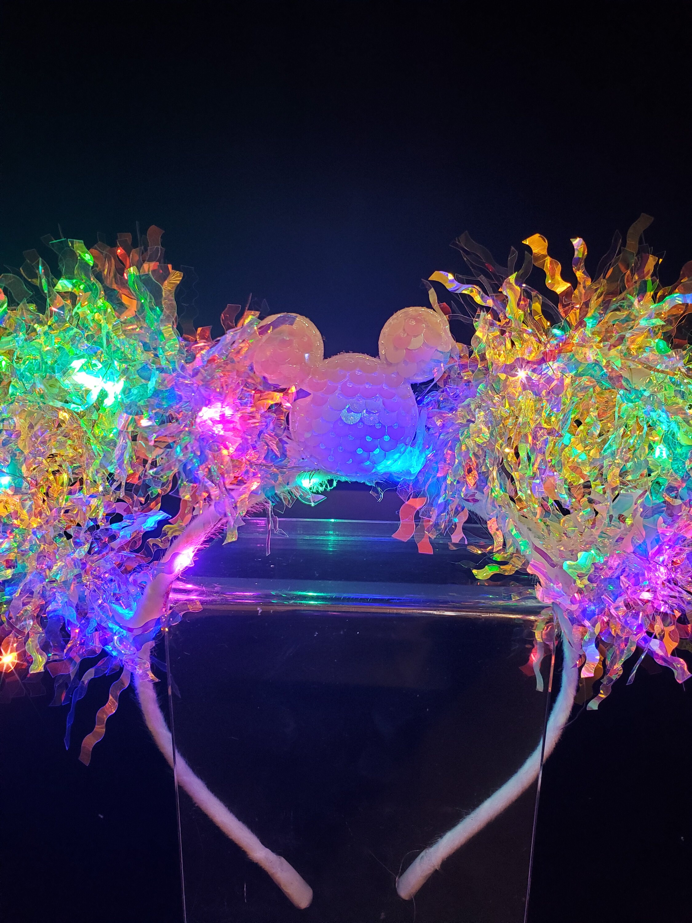 Holographic Clear Iridescent Mouse Bear Ears Mickey Ears Firecracker ...