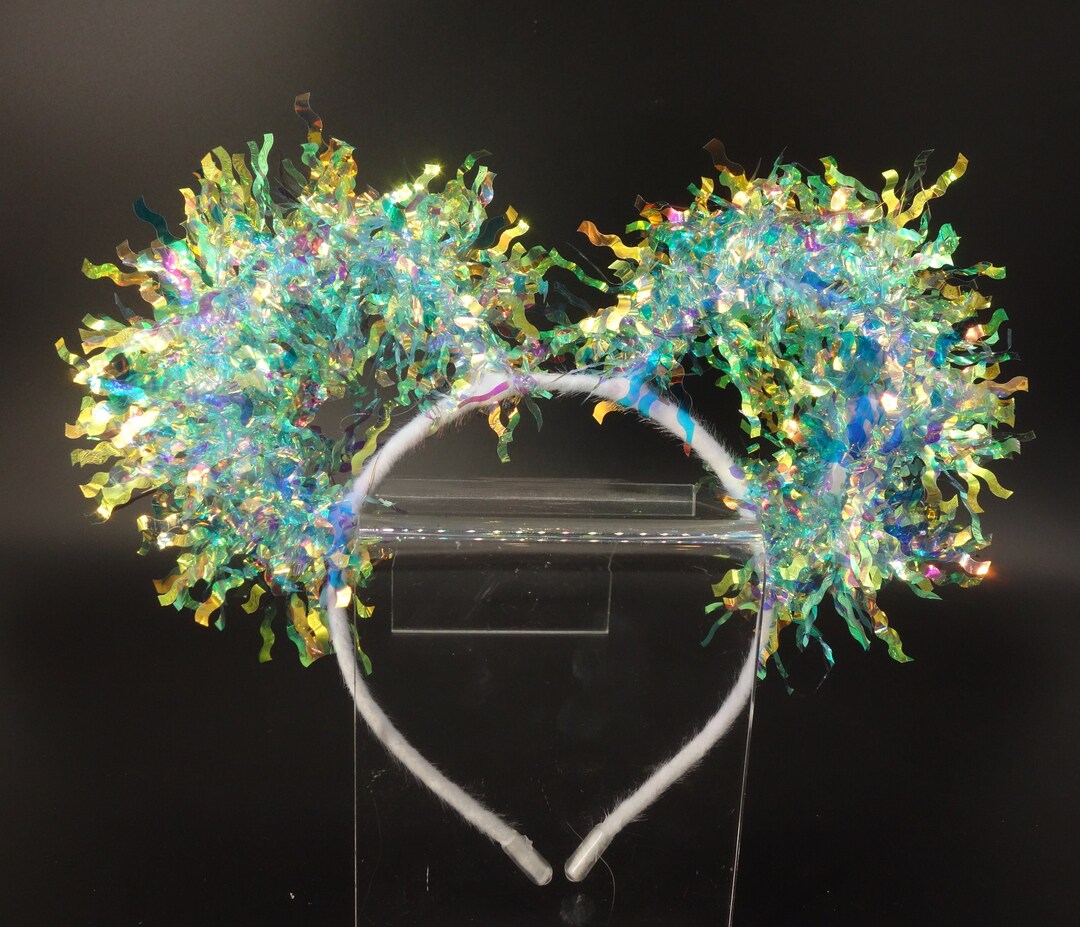 Blue Holographic Avatar Mickey Ears Iridescent Elsa Ice Queen and ...