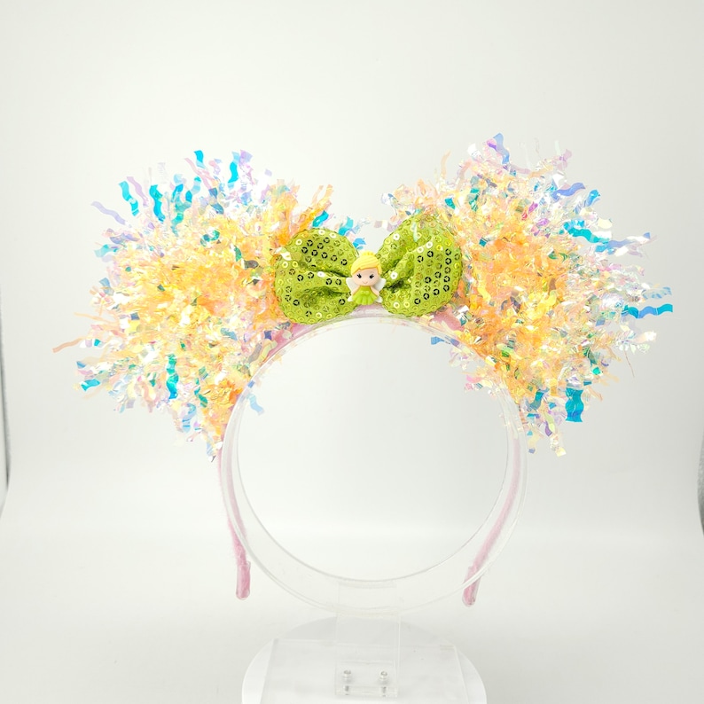 Tinker Bell Inspired Minnie Ears, Yellow & Green Iridescent Holographic ...