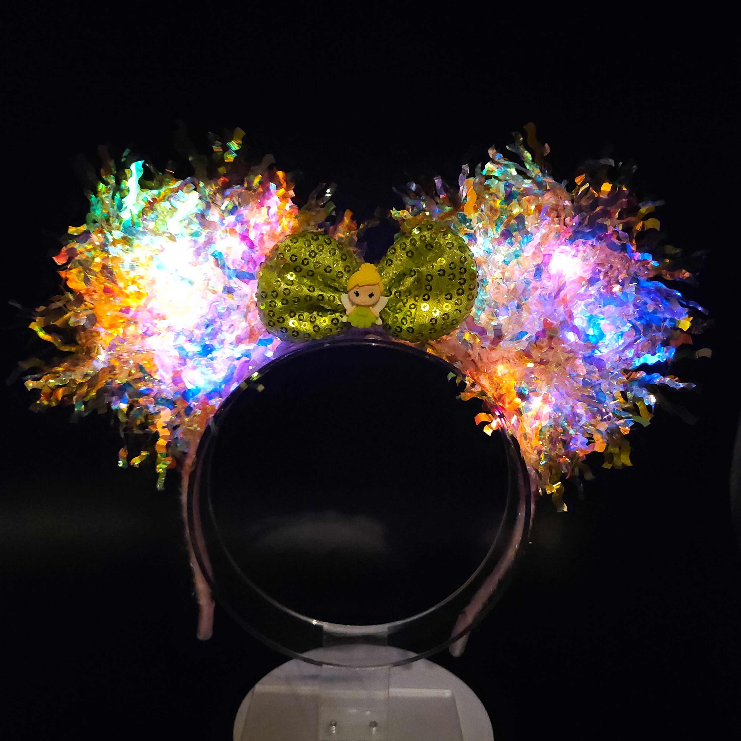 Tinker Bell Inspired Minnie Ears, Yellow & Green Iridescent Holographic ...