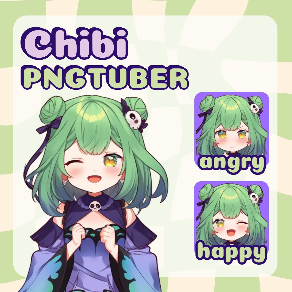 Custom Chibi Pngtuber Kawaii Custom Cute Pngtuber Vtuber Gift Tuber Veadomini Streamlabs ...