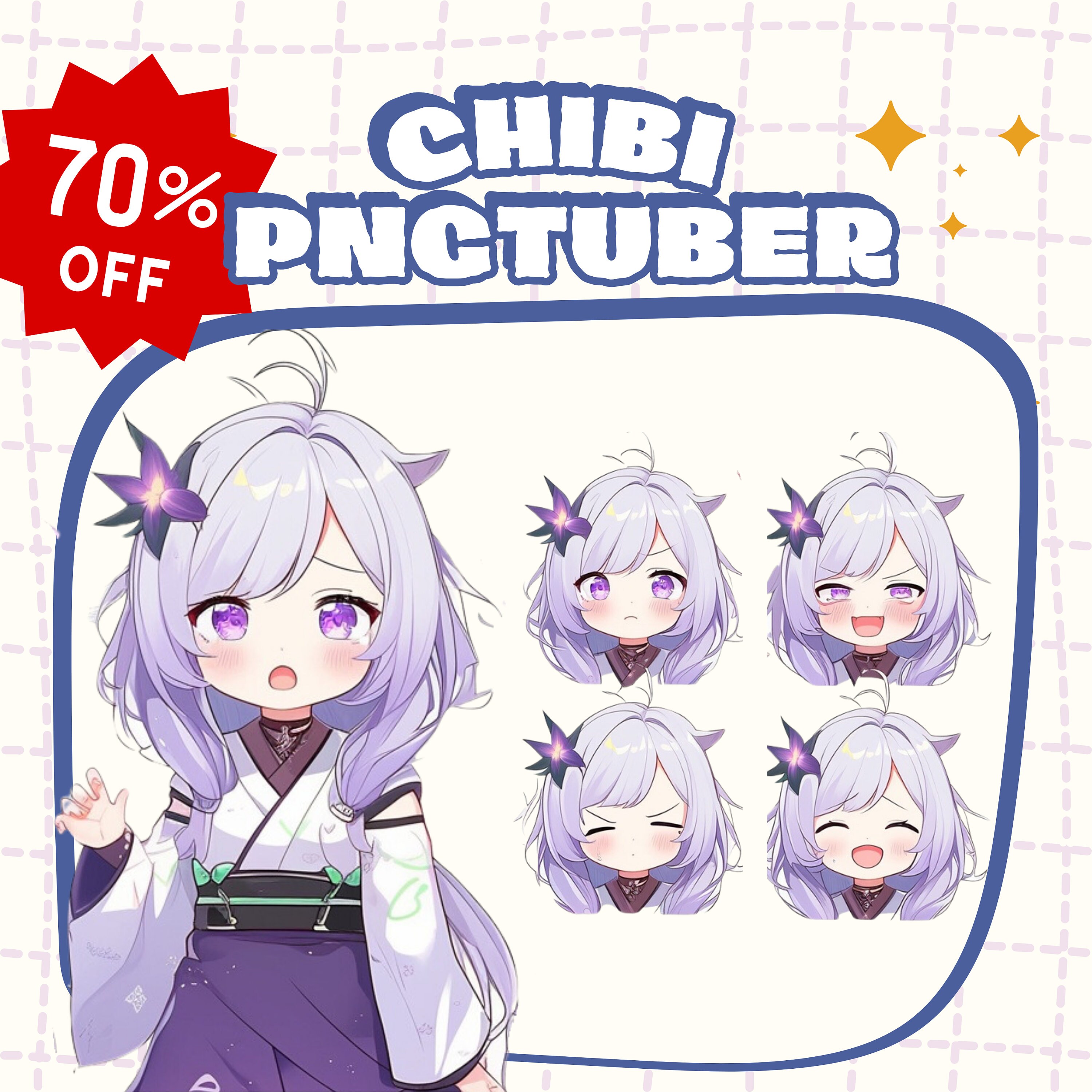 Custom Chibi Pngtuber Kawaii Custom Cute Pngtuber Vtuber Gift Tuber ...