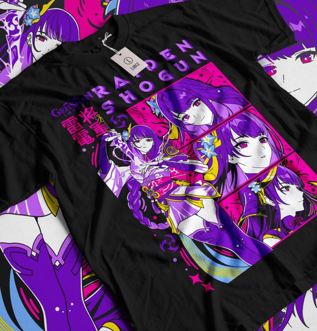 Unisex Genshin Impact Eula, Raiden Shogun Gaming T-shirt, Anime Waifu ...