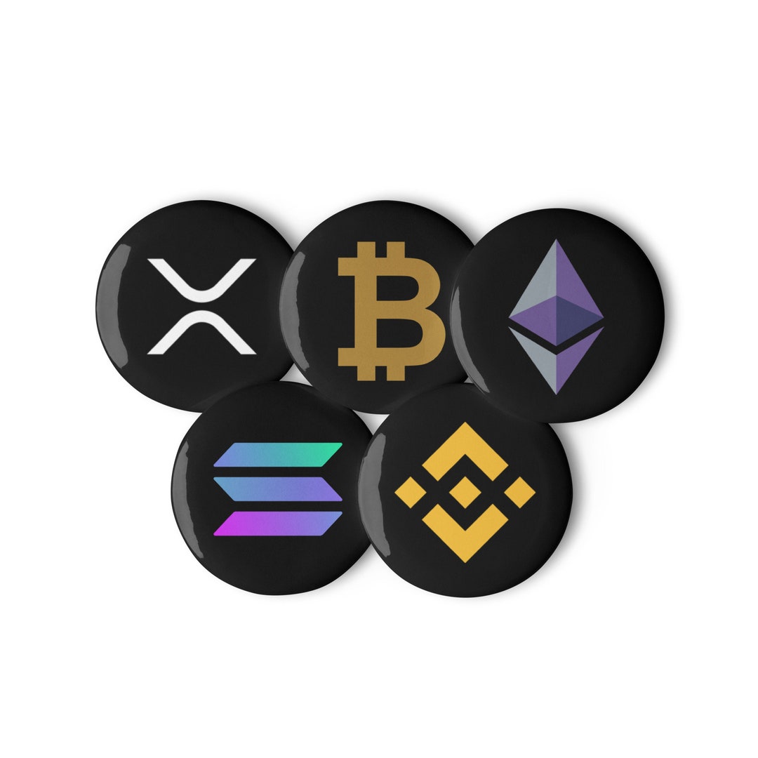 Top Crypto Pins 5 Cryptocurrency Logo Pins-cryptocurrency Collectibles Bitcoin Solana Binance ...