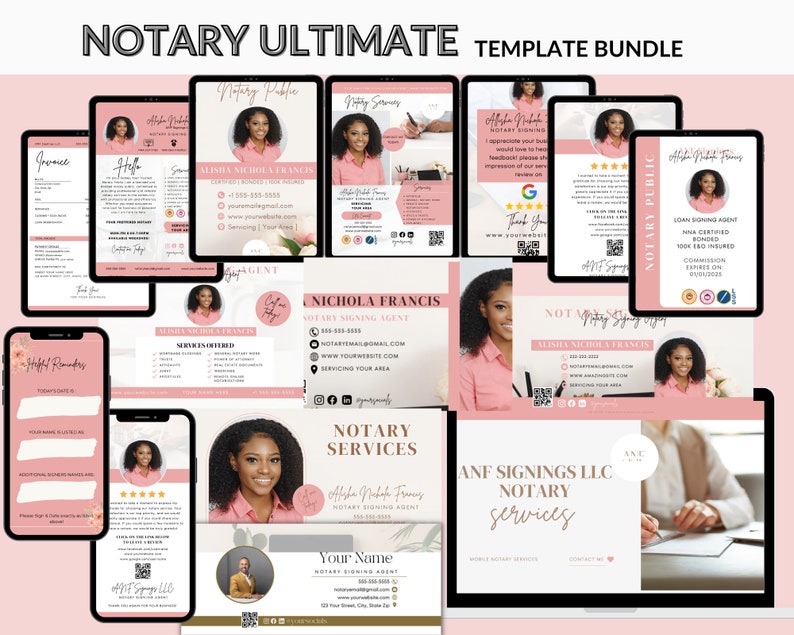 Notary Ultimate Template Bundle | Editable Digital Download for ...