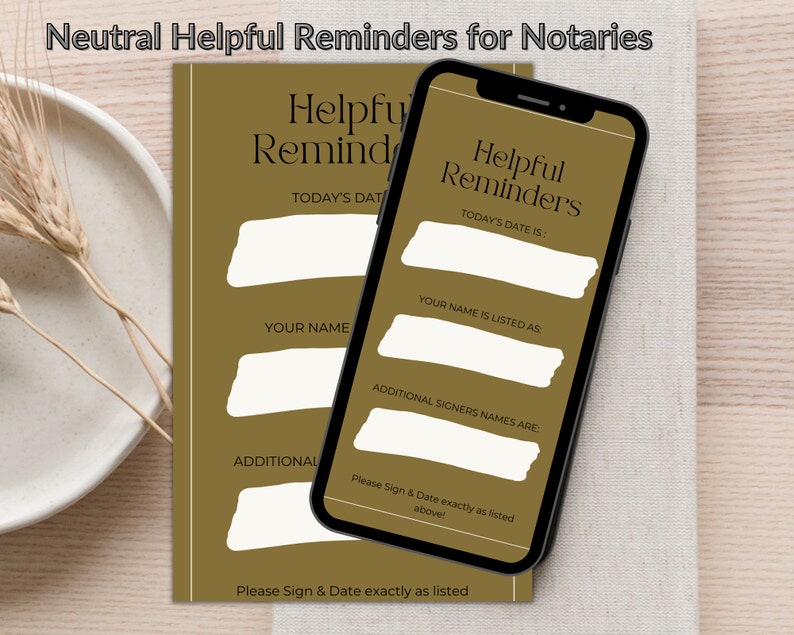 Helpful Reminders for Notaries | Digital Download | Checklists for ...