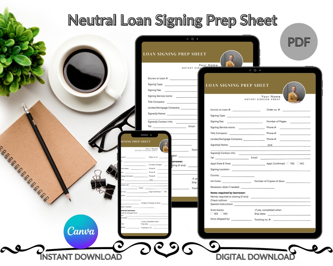 Loan Signing Prep Sheet, Loan Signing Agent, Notary Client Intake ...
