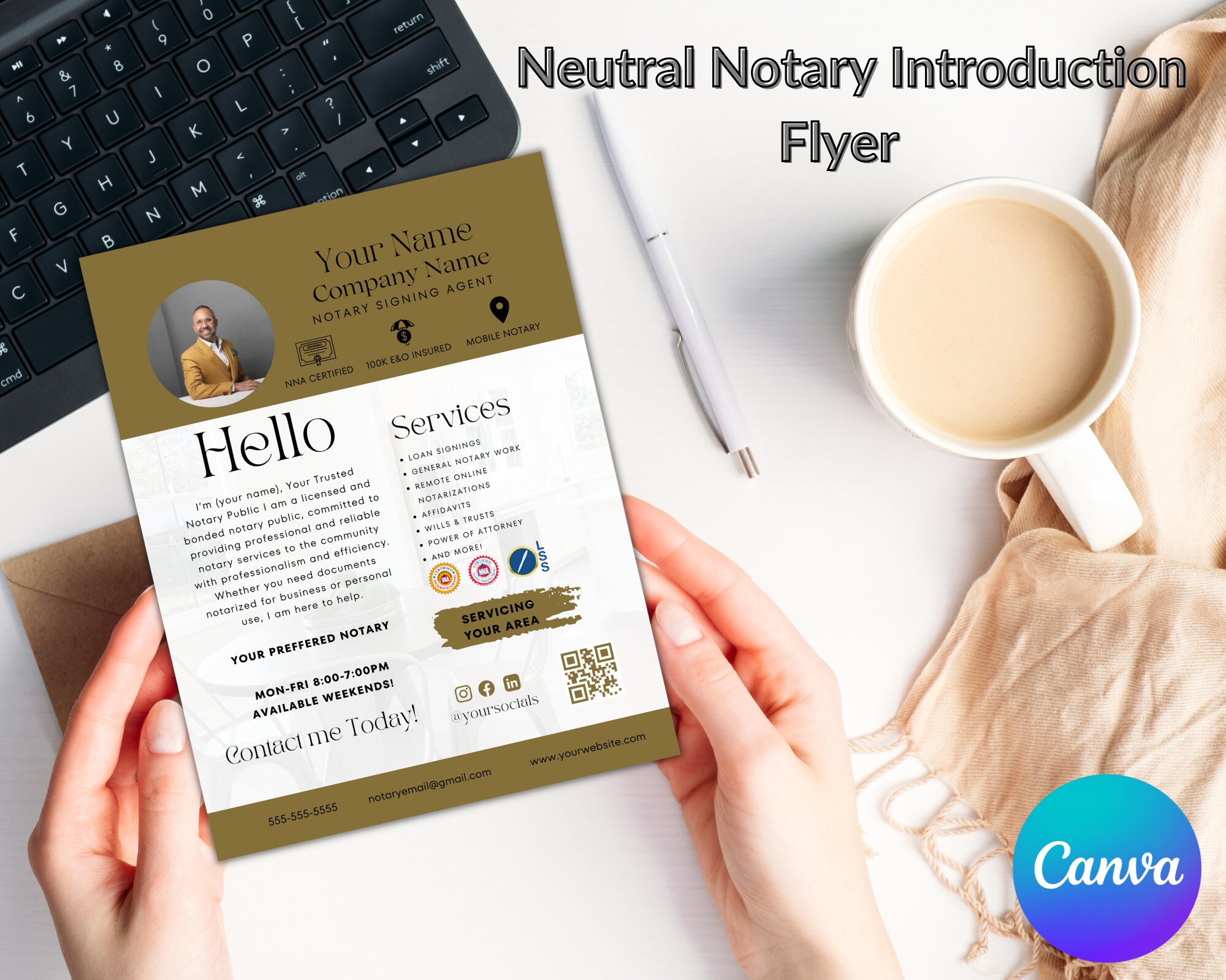 Notary Introduction Flyer, Notary Flyer Template, Notary Service Flyer ...