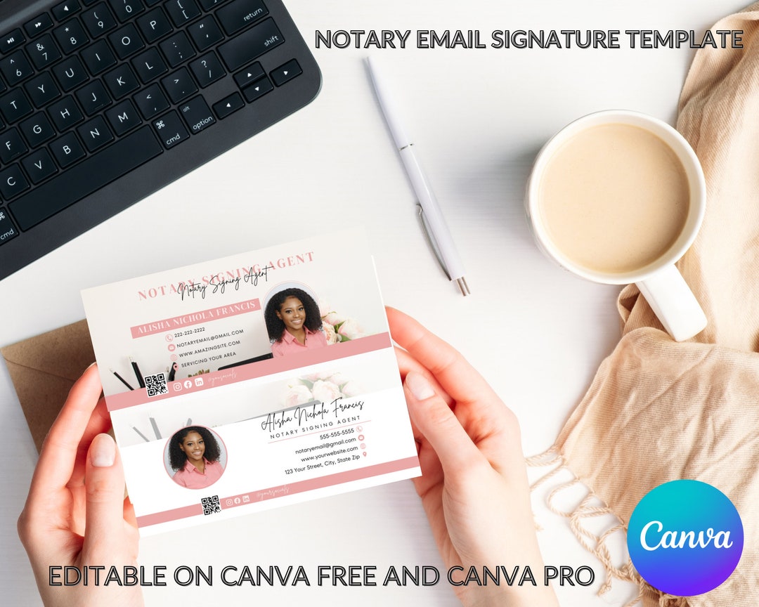 Professional Notary Email Signature Template | Editable Digital ...