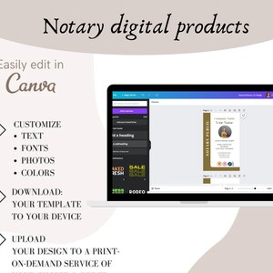 Neutral Notary ID Badge Template | Editable Digital Download for ...