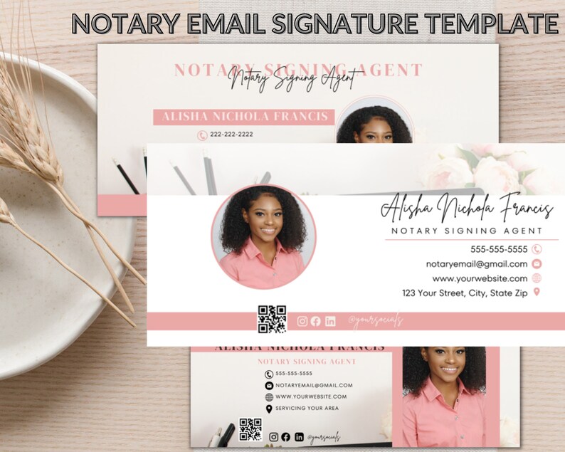 Professional Notary Email Signature Template | Editable Digital ...
