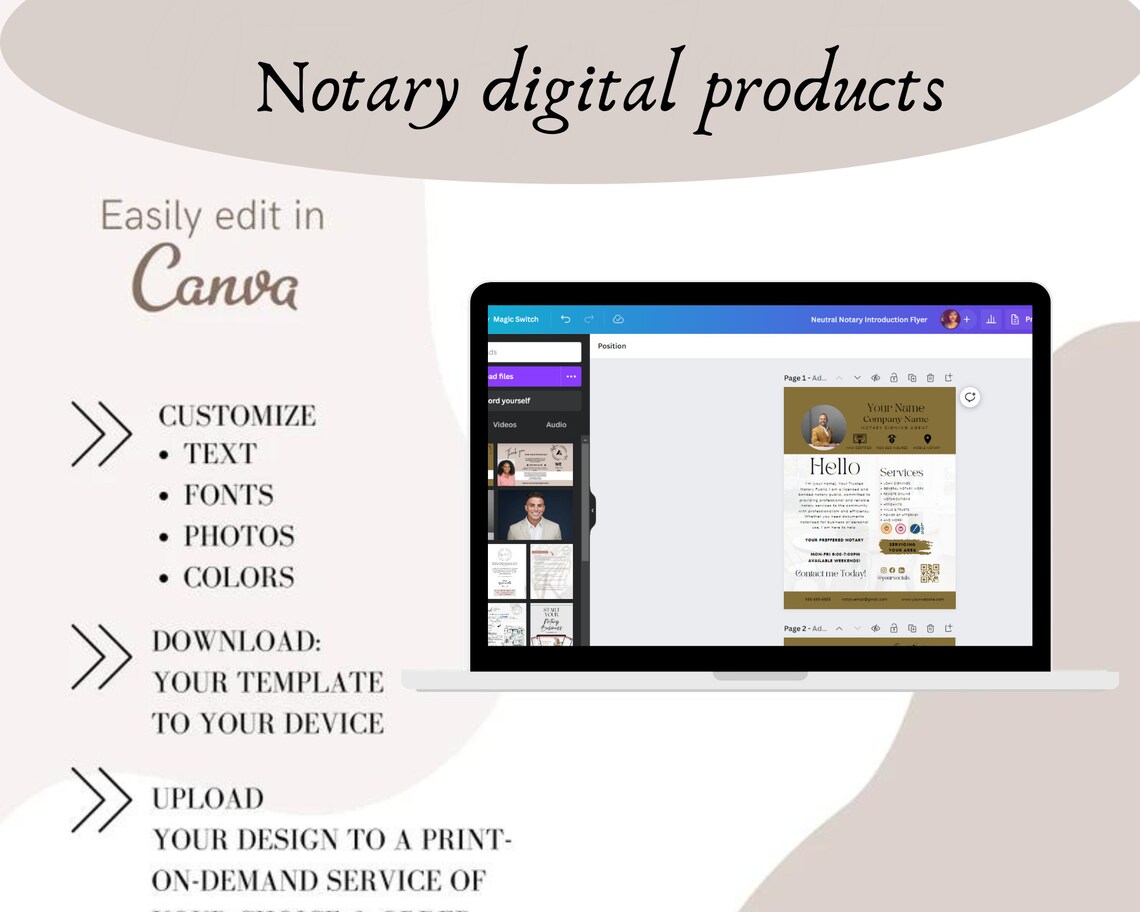 Notary Introduction Flyer, Notary Flyer Template, Notary Service Flyer ...
