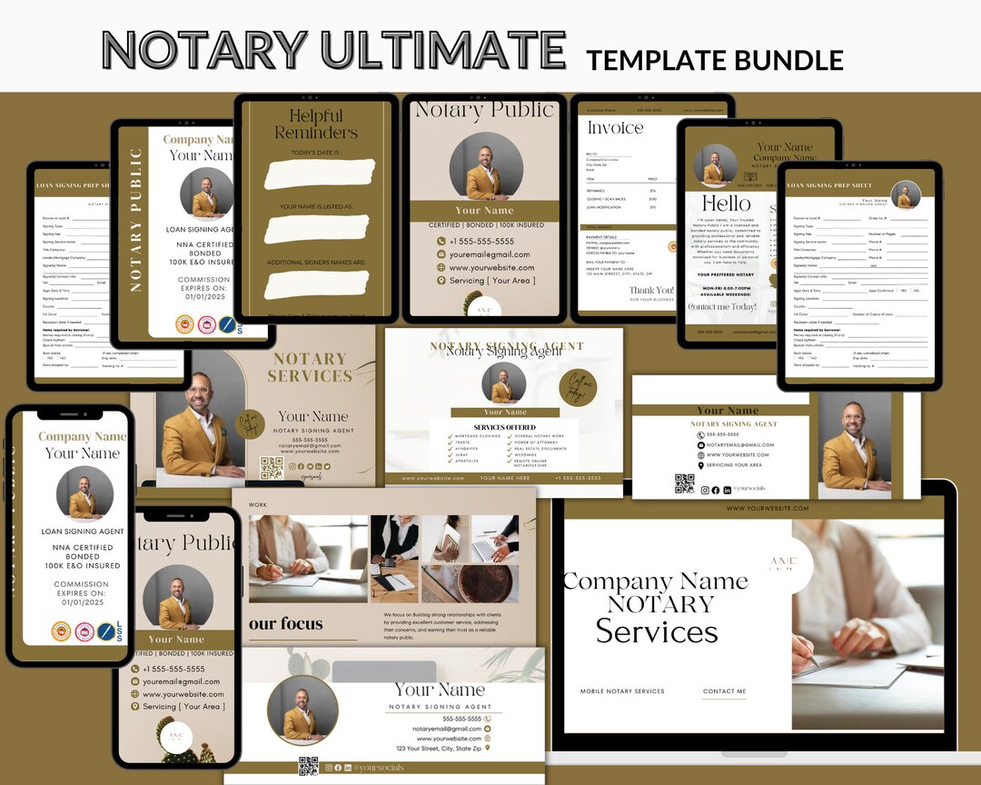 Notary Ultimate Template Bundle | Editable Digital Download for ...