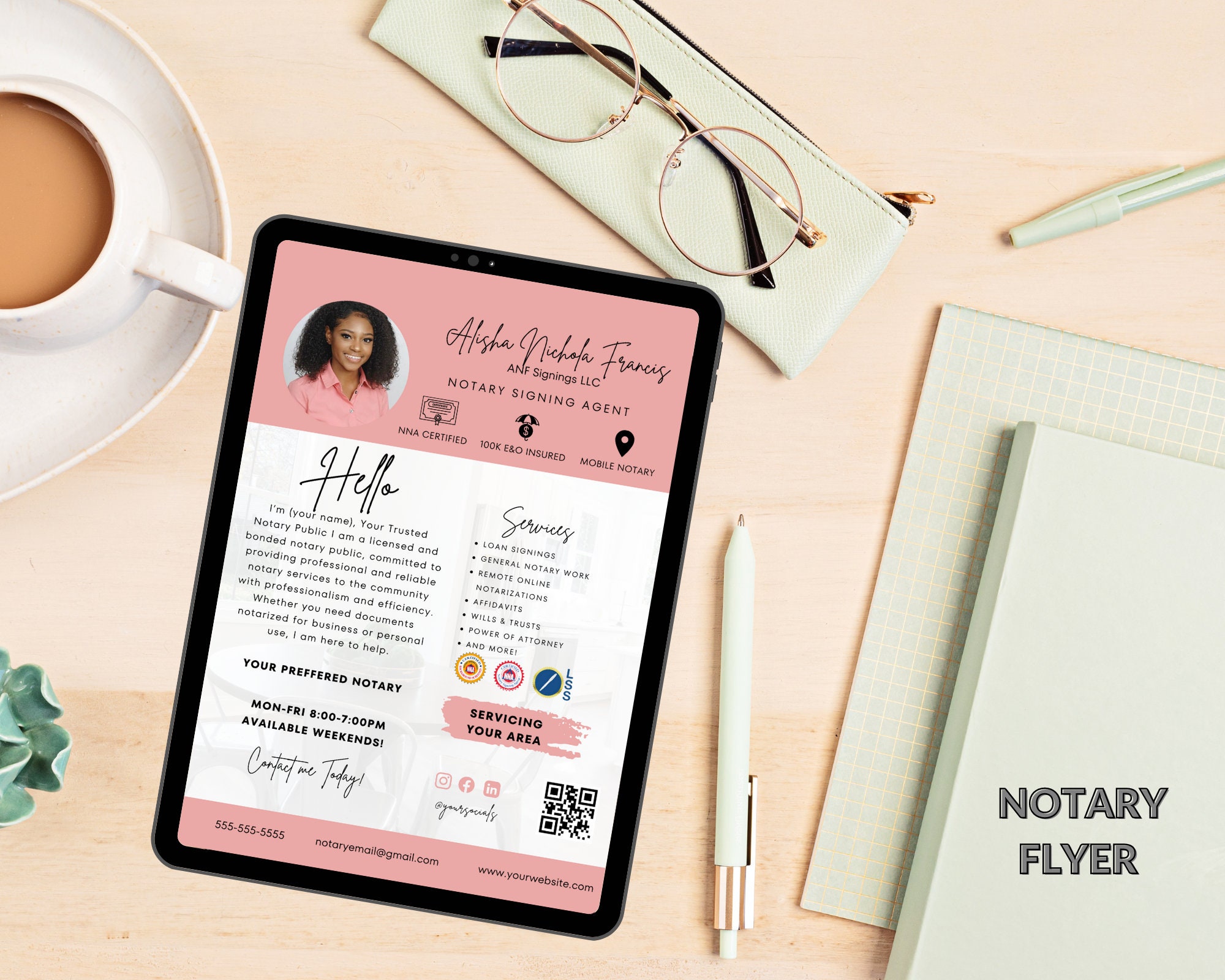 Notary Introduction Flyer, Notary Flyer Template, Notary Service Flyer ...
