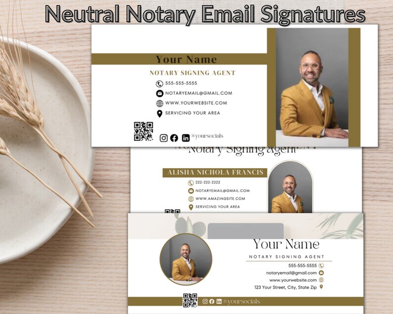 Professional Notary Email Signature Template Editable Digital Download ...