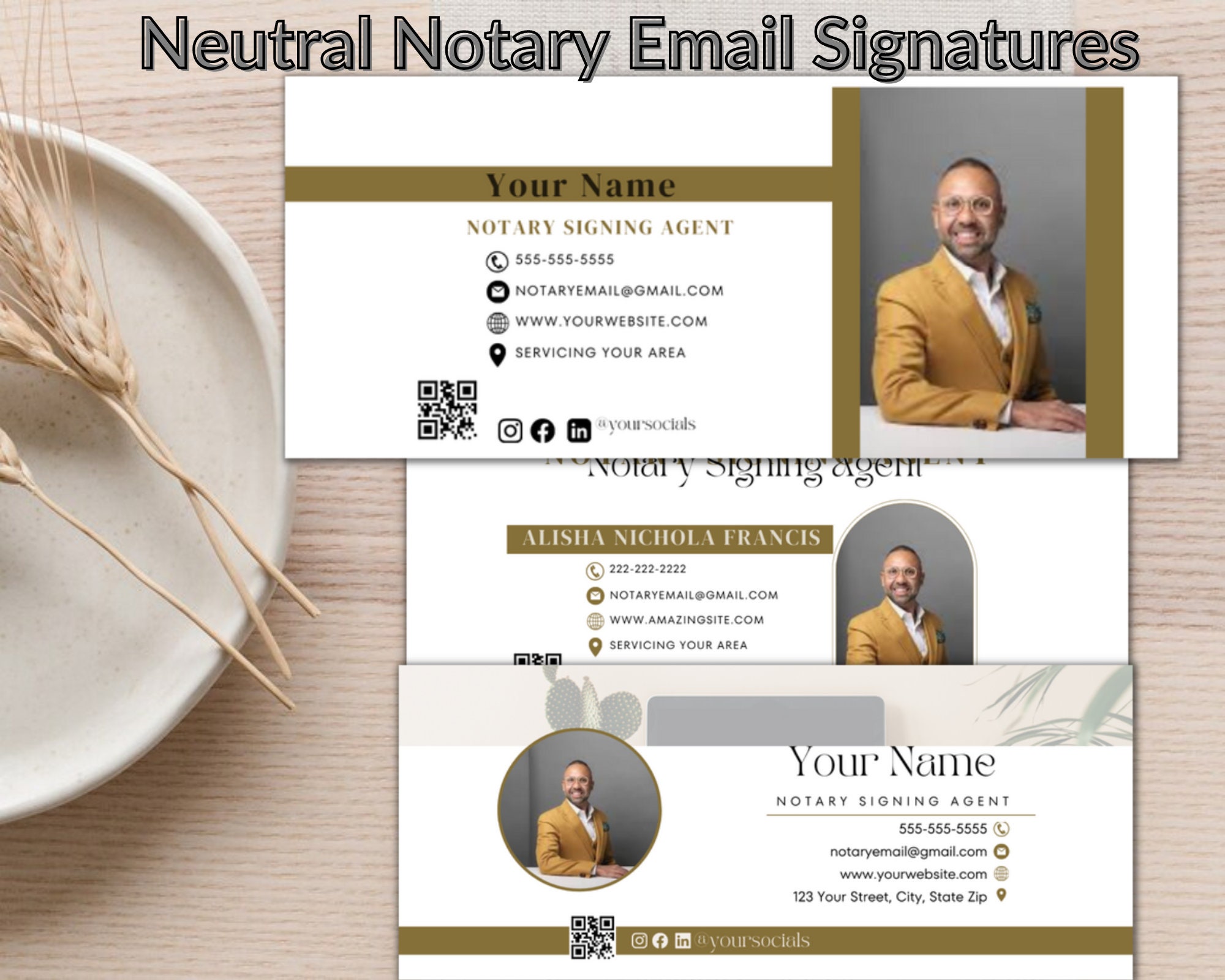 Professional Notary Email Signature Template | Editable Digital ...