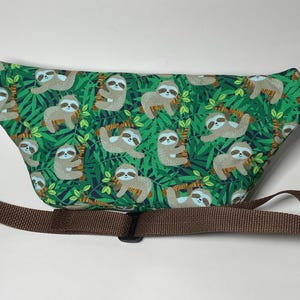 Sloth Themed Fanny Pack / Belt Bag With 3 Zippered Pockets. Great Gift ...