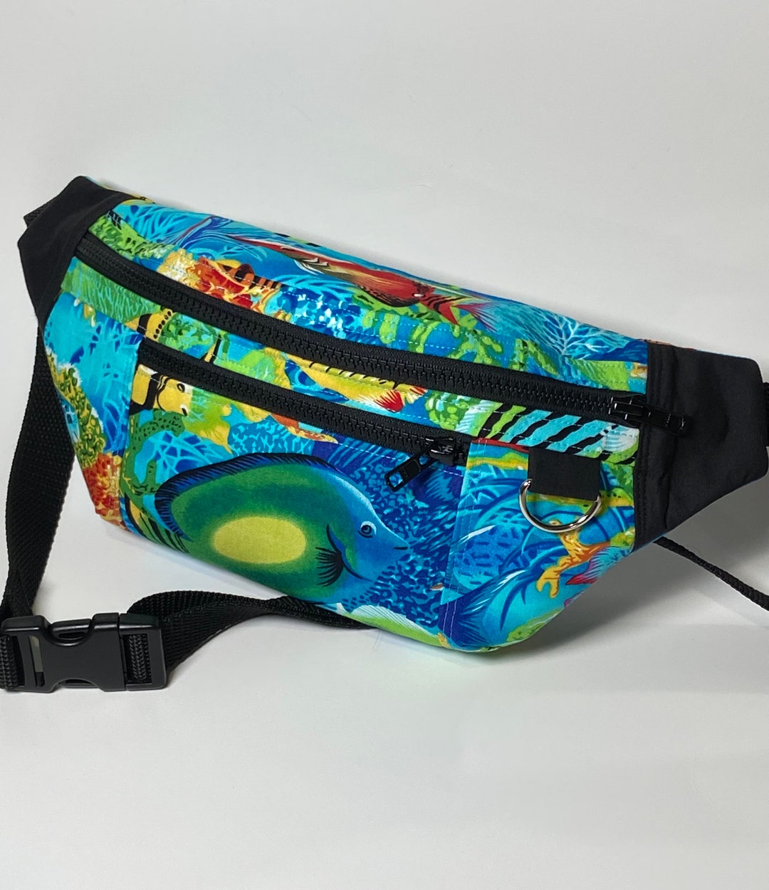 Tropical Fish Themed Fanny Pack With 3 Zippered Pockets - Etsy