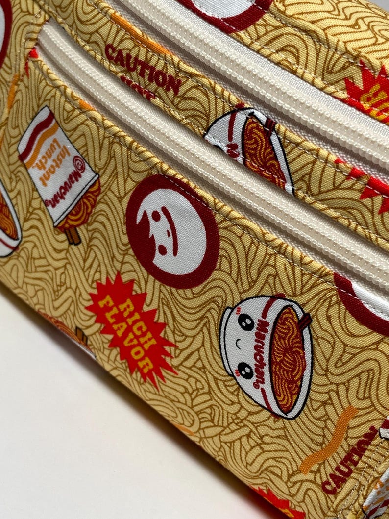 Noodles Fanny Pack – Handmade Three-pocket Belt Bag - Etsy