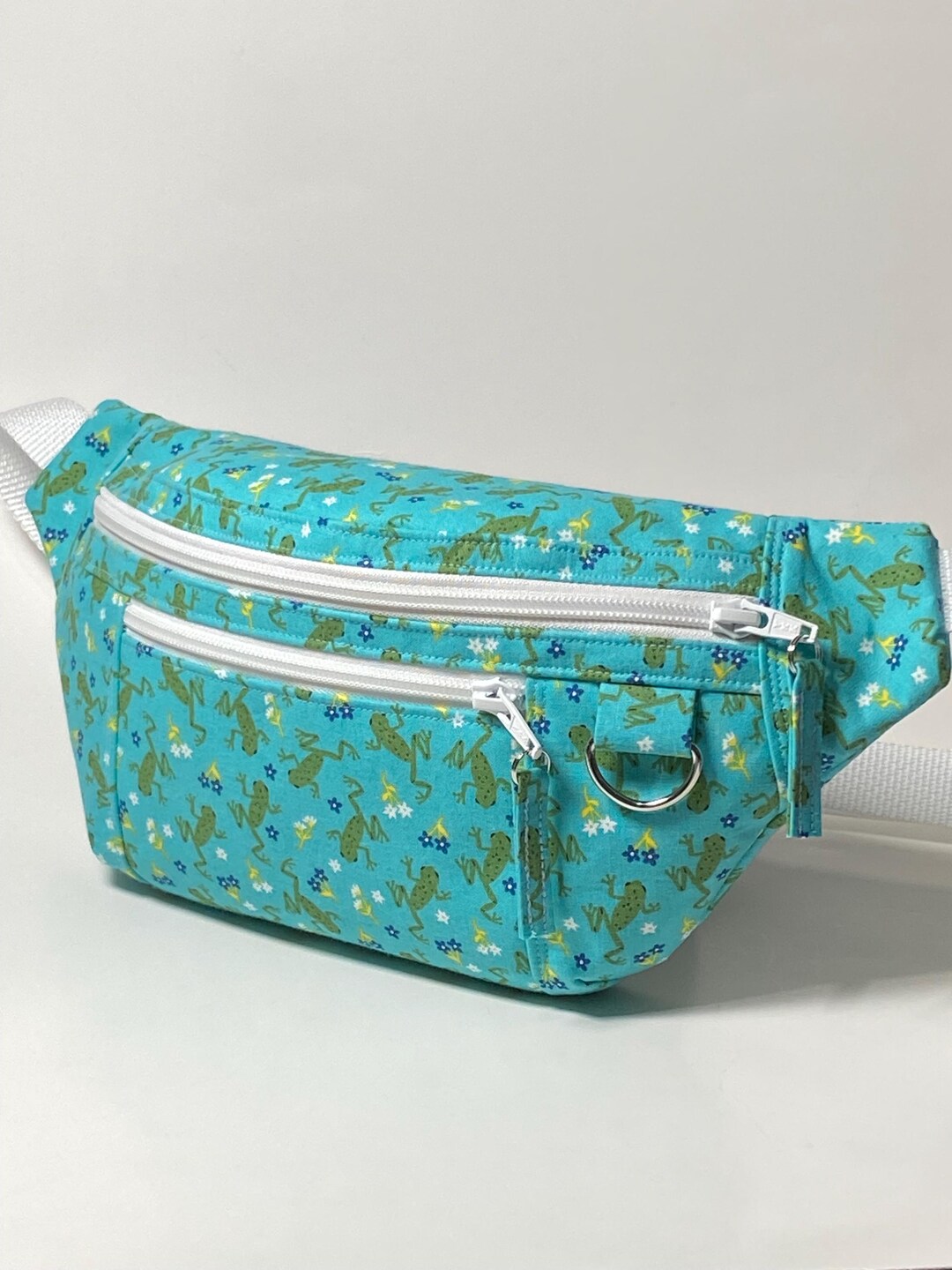 Frog Print Fanny Pack / Waist Bag With Three Zippered Pockets - Etsy