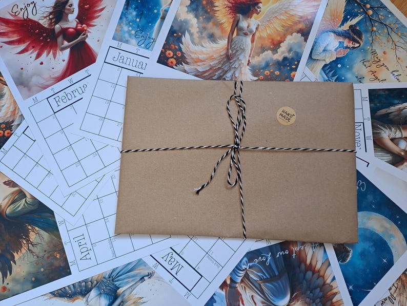 2026 Angel Wall Calendar: Handmade A4 Monthly View With Uplifting ...