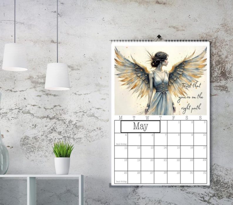 2026 Angel Wall Calendar: Handmade A4 Monthly View With Uplifting ...