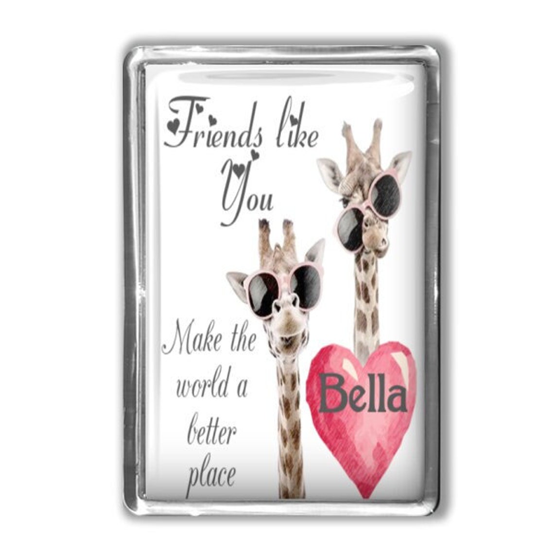 Friendship Magnet Personalised Gift Giraffe Funny Gift Friendship Gift ...