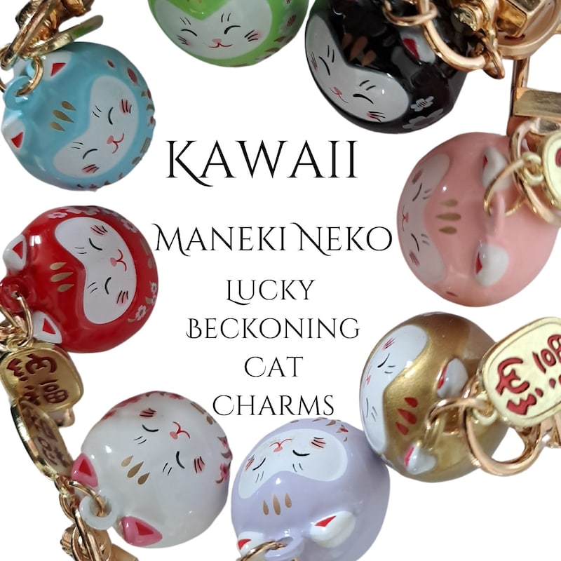 Lucky Cat Charm - Etsy