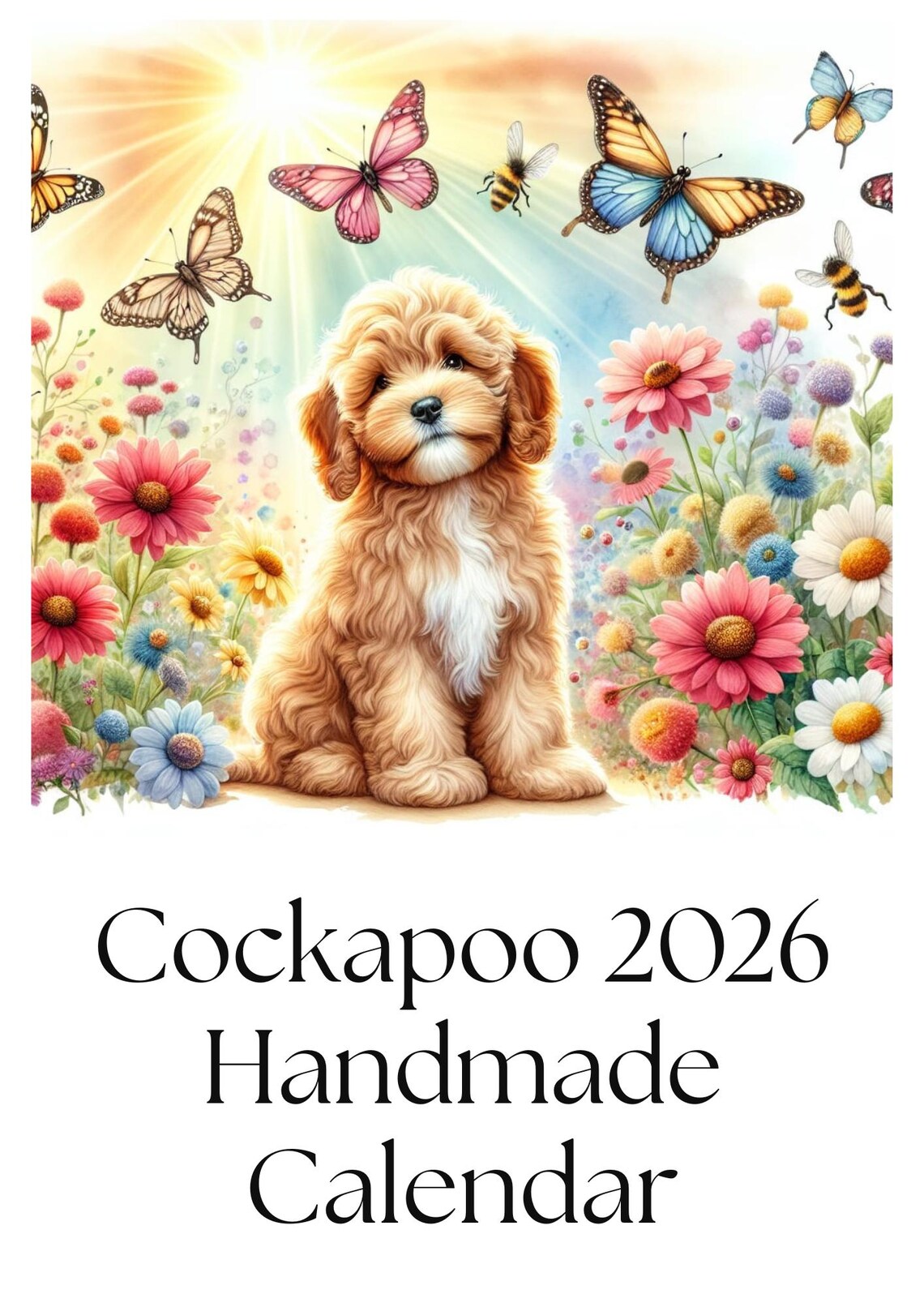 Cockapoo Calendar 2026, Wall, A4, One Month View, Handmade Art Design ...