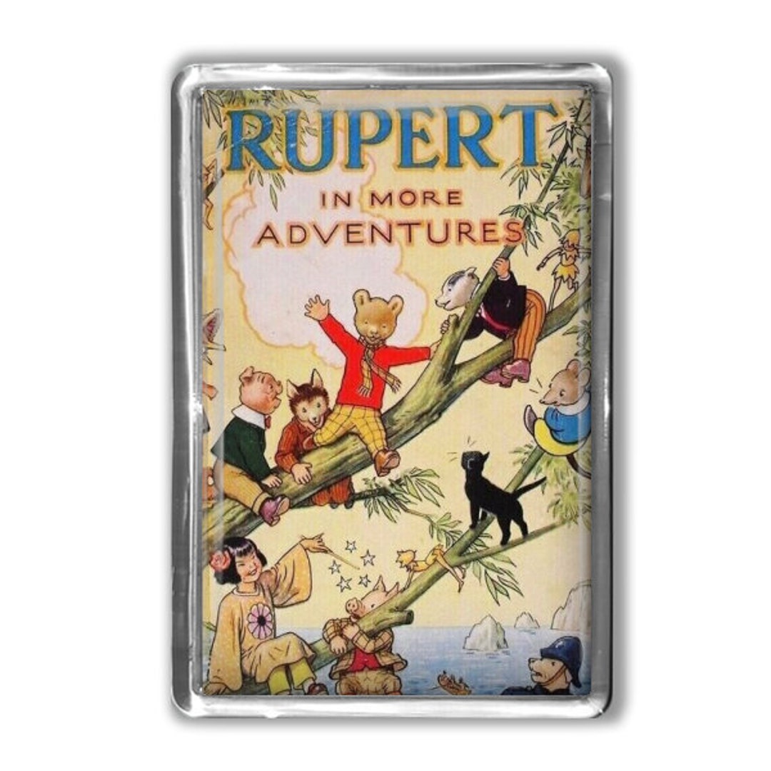 Rupert the Bear Handmade Vintage Design Magnet, 5 X 8 Cm, Unique Gift ...