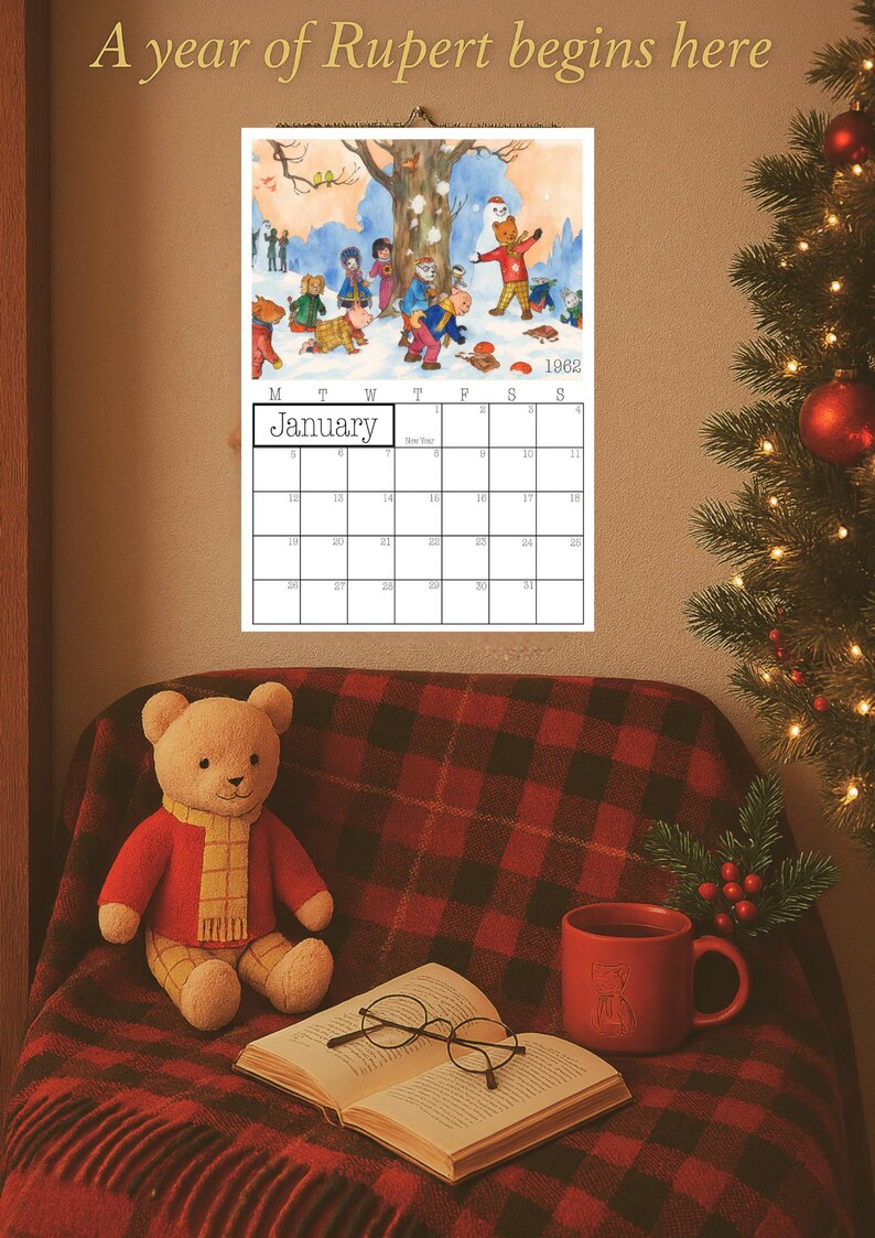 Rupert Bear 2026 Calendar – Handmade Vintage Design – A4 Spiral Bound ...
