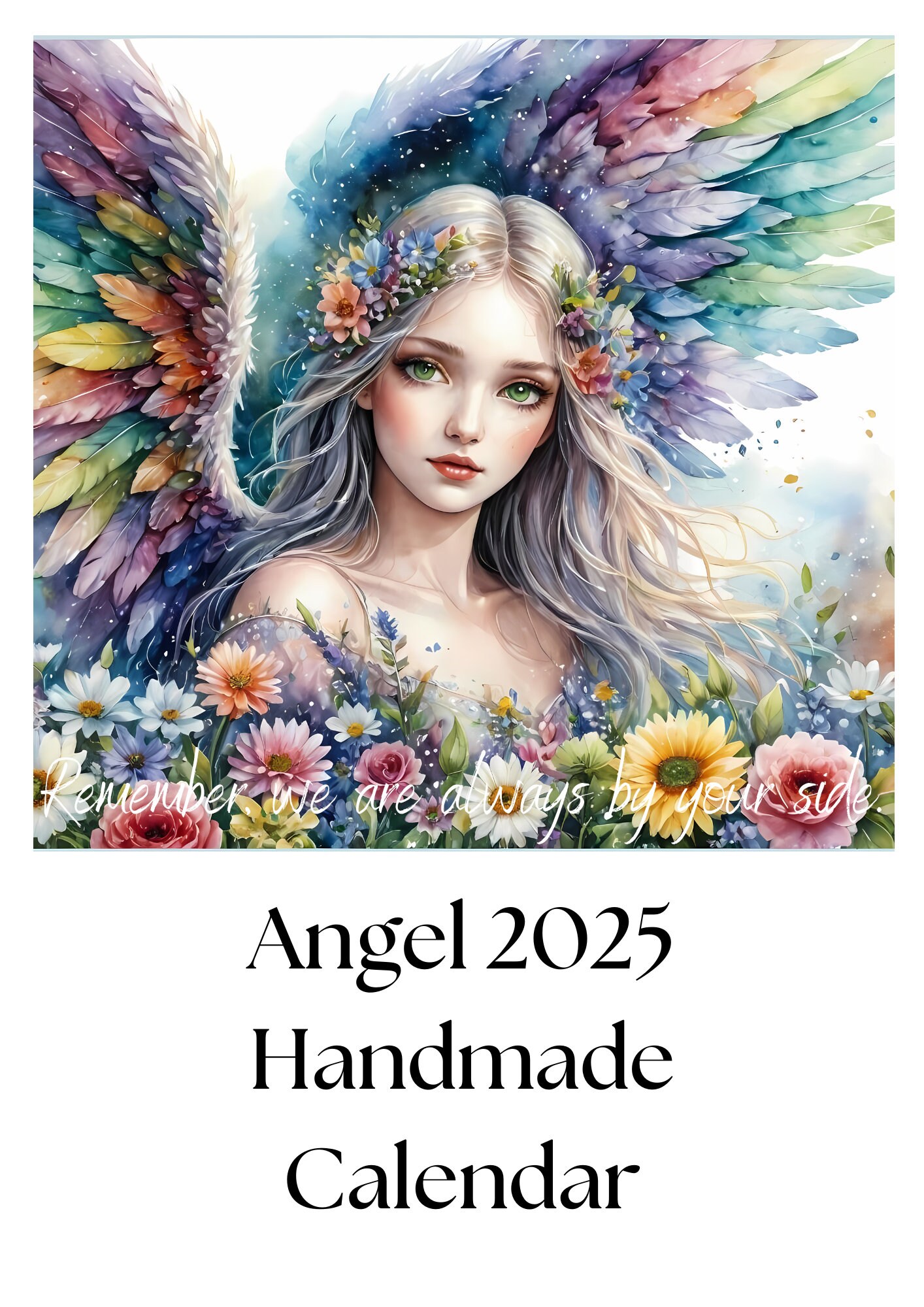 Angel 2025 Wall Calendar, A4, One Month View, Handmade Design, Spiral ...