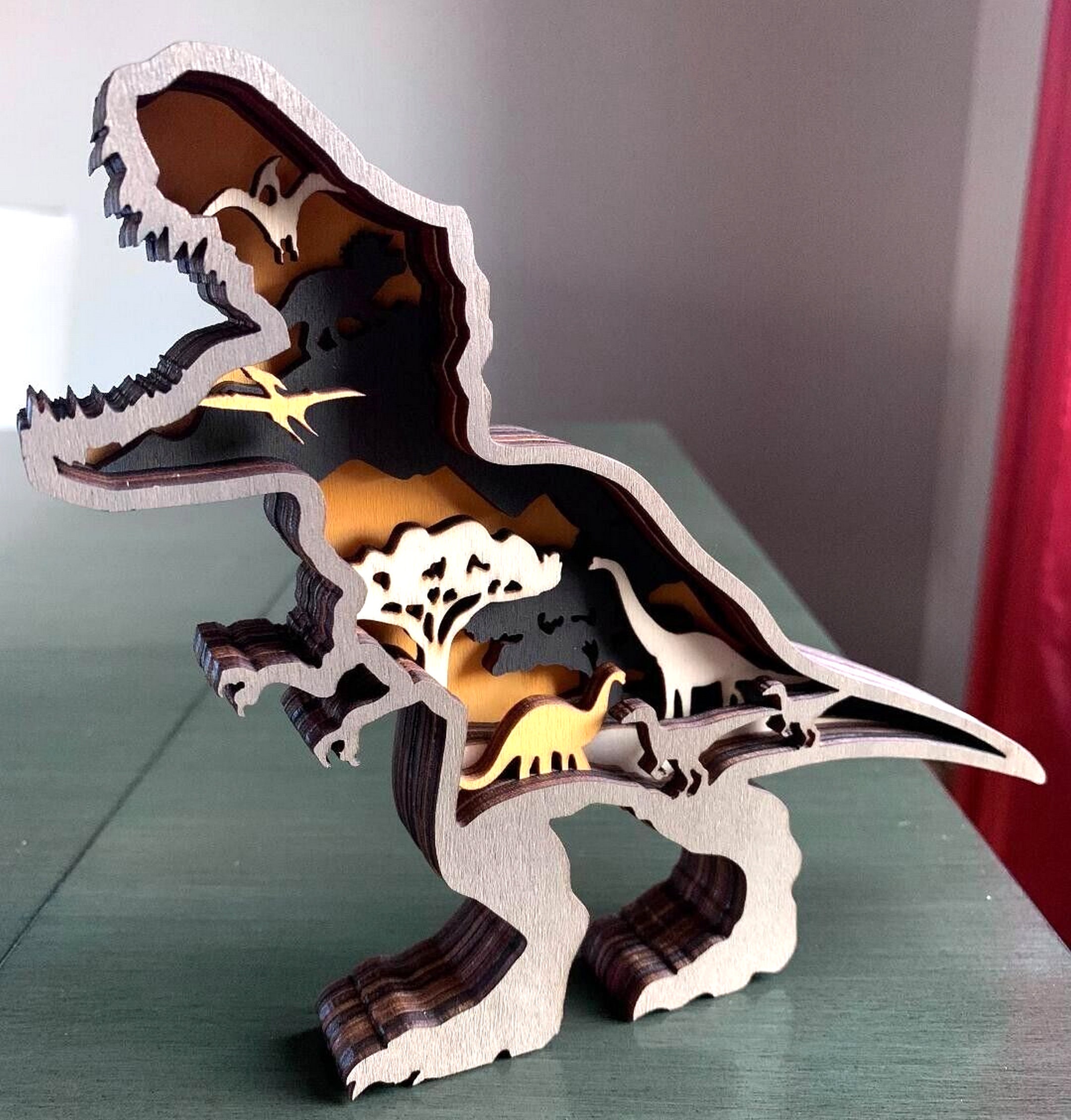 Tyrannosaurus Rex T-rex Dinosaur Multi-layer 3D Shadow Box - Etsy