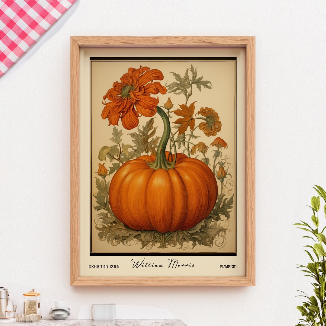 William Morris Pumpkin Print: Retro Botanical Kitchen Wall Art - Etsy