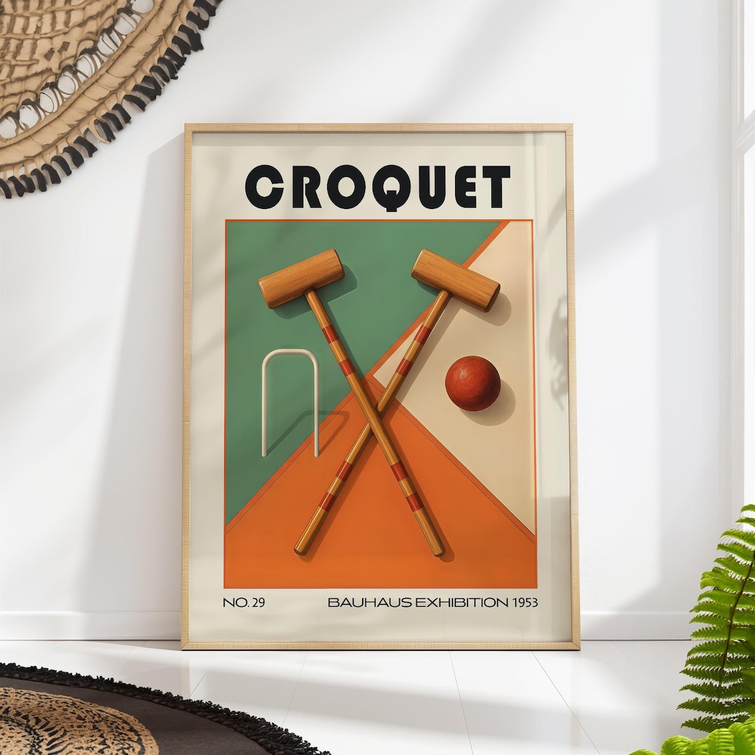 Bauhaus Croquet Poster Print – Mid-century Modern Sports Wall Art ...