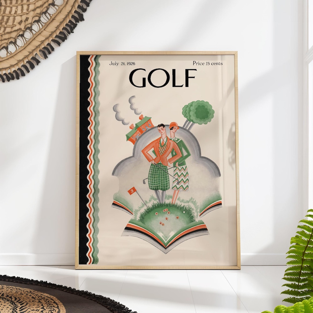 Vintage Golf Magazine Cover Print - Retro Sports Wall Art - Golfer Gift ...
