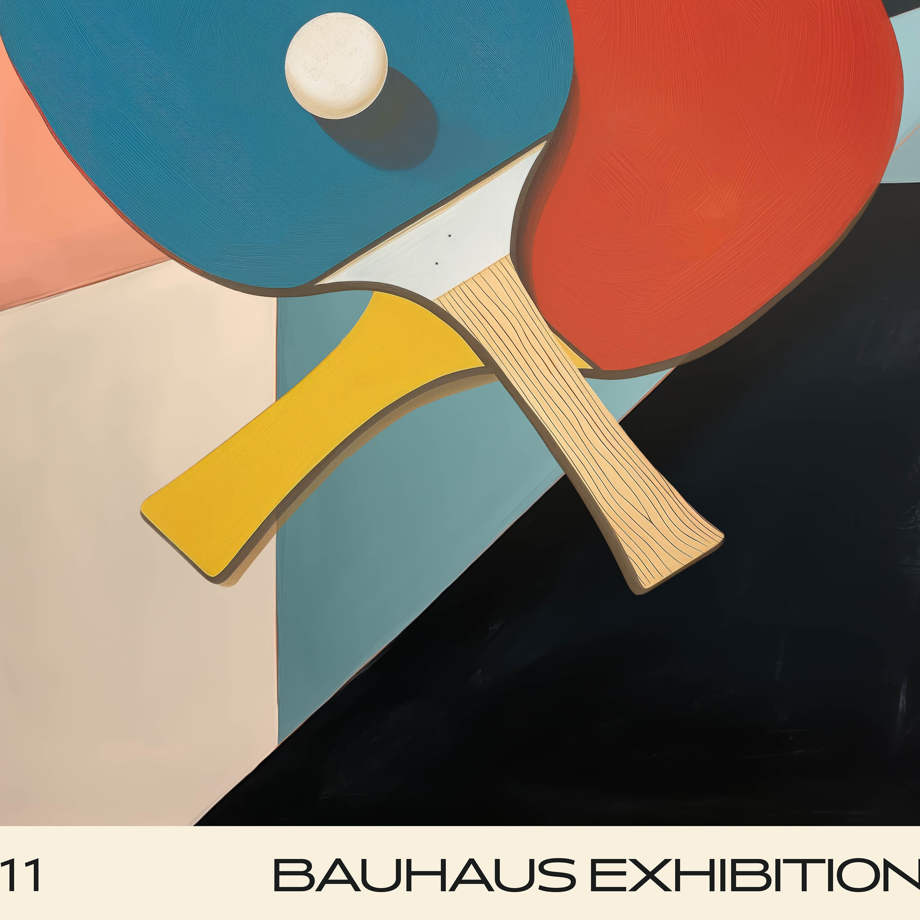 Vintage Table Tennis Print Ping Pong Poster Bauhaus Wall Art Mid ...