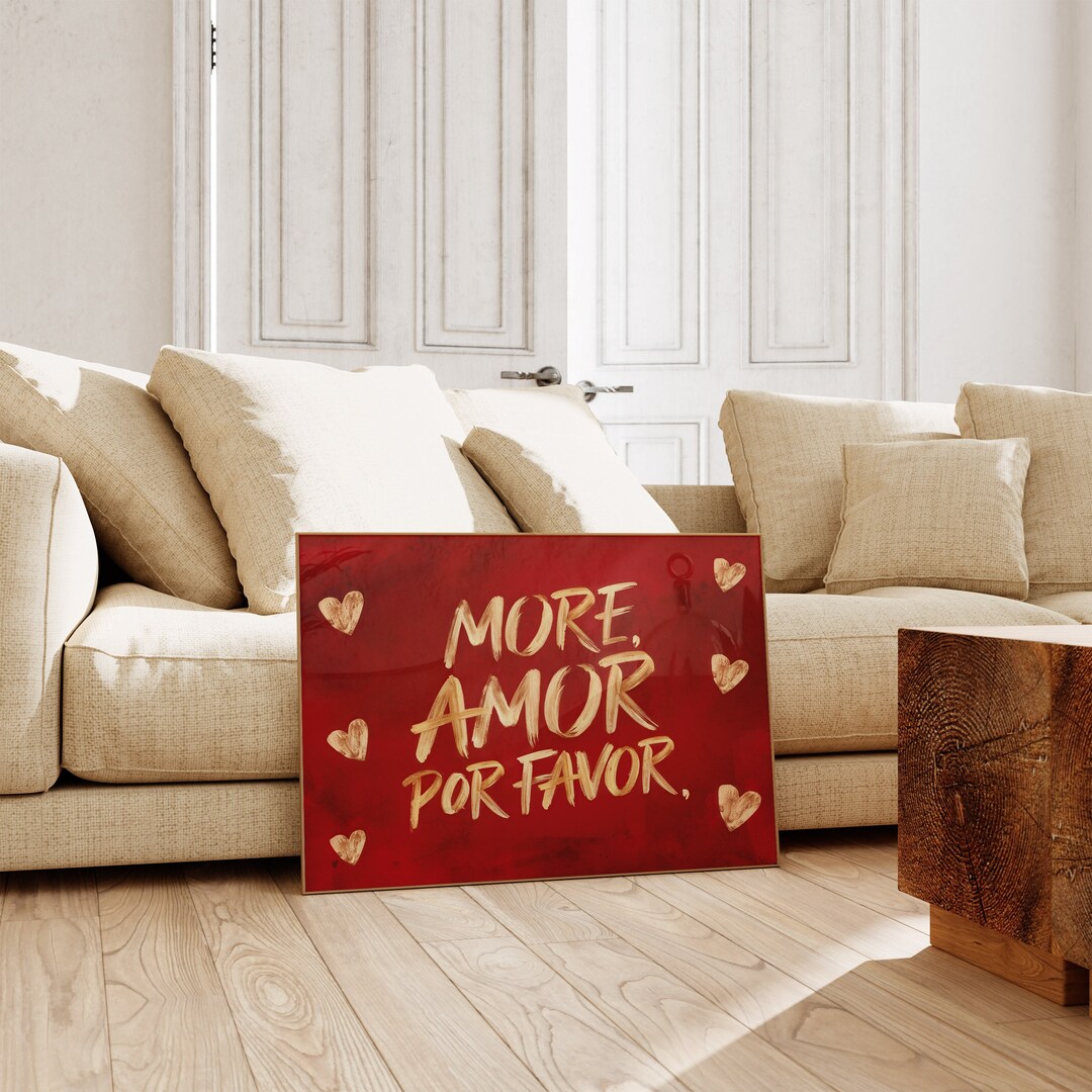 Spanish Love Print More Amor Poster Unique Valentine's Day Gift PRINTED ...