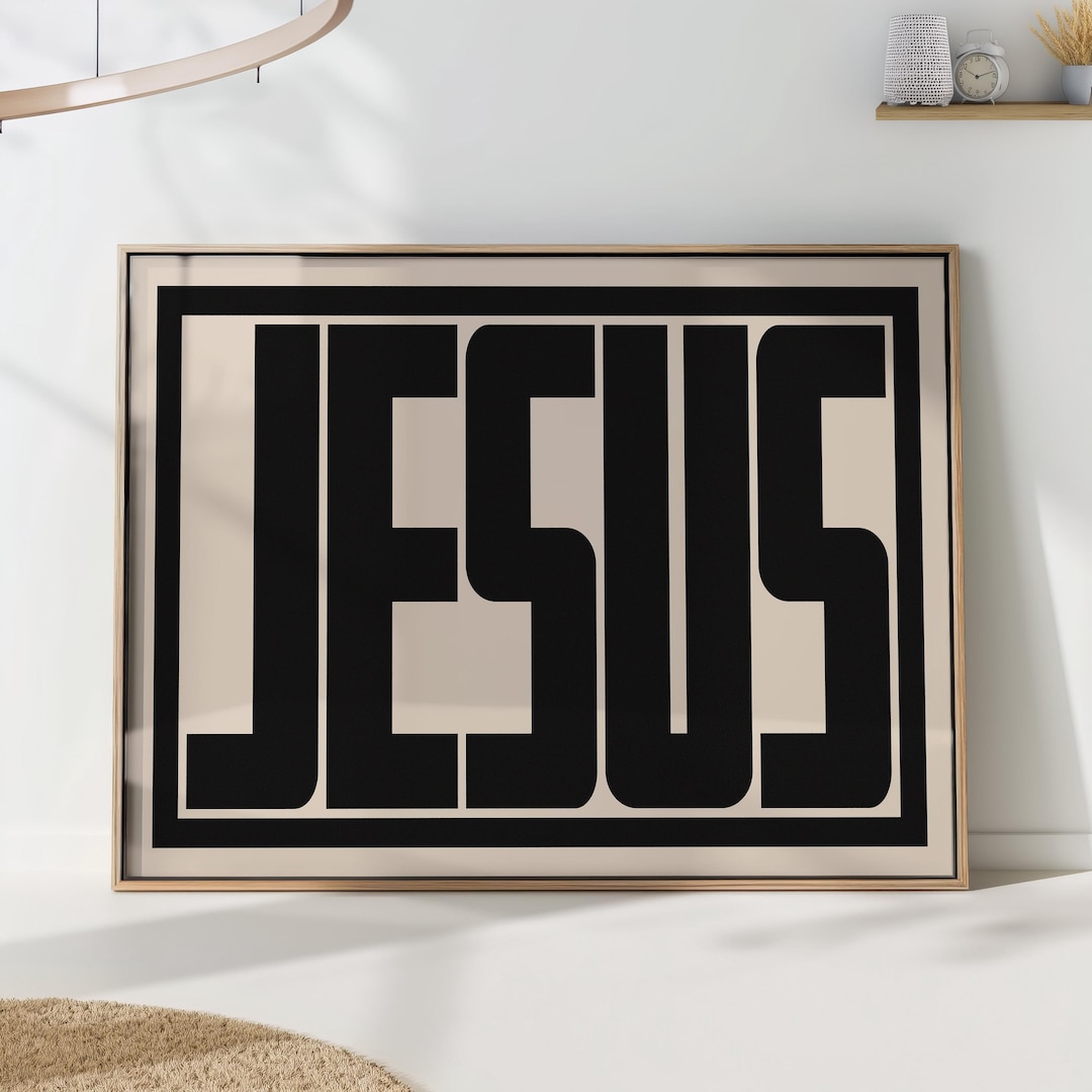 Jesus Christian Typography Art Print – Bold Minimalist Poster – Church ...
