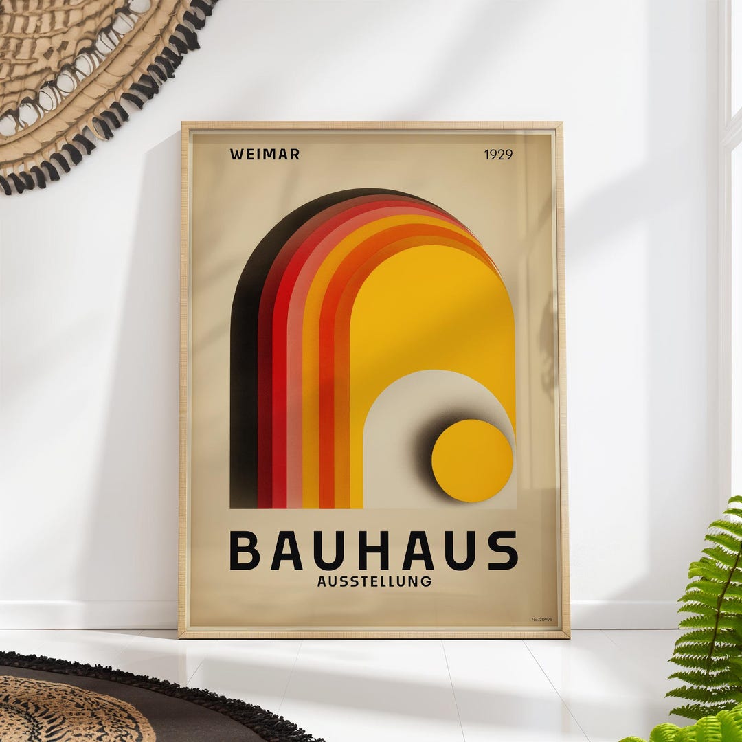 Bauhaus Arch Poster: Mid Century Modern Geometric Wall Art - Etsy