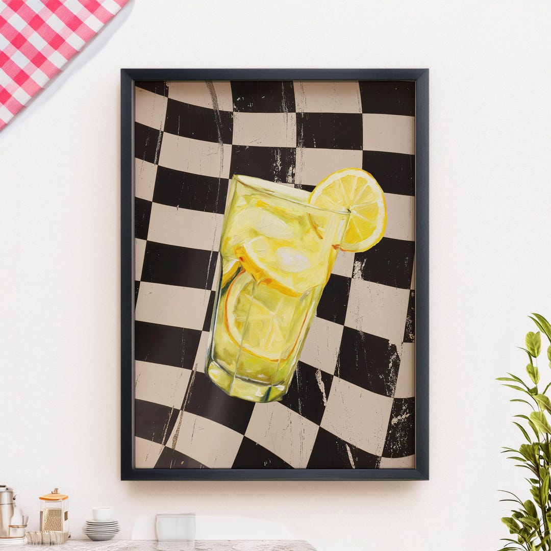 Retro Lemonade Art Print - Vintage Kitchen Wall Decor PRINTED on Luxury ...