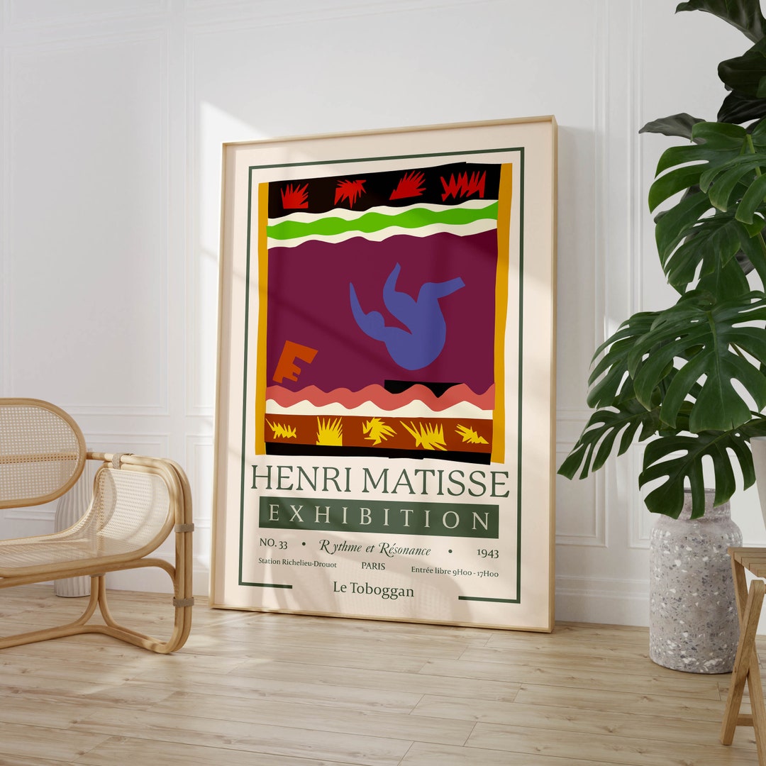 Henri Matisse Print Exhibition Poster the Toboggan 1943 Mid Century ...