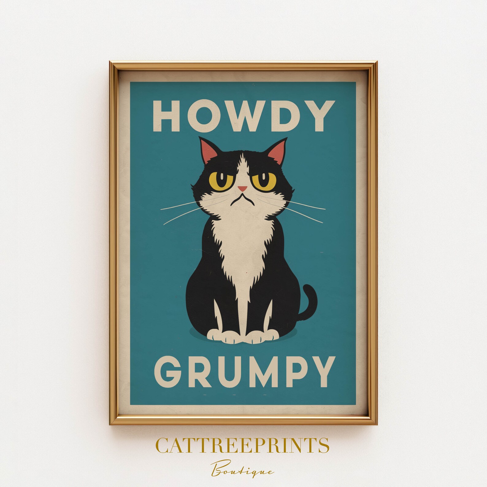 Grumpy Cat Art Print, Funny Howdy Poster PRINTED on Luxury Paper - Etsy