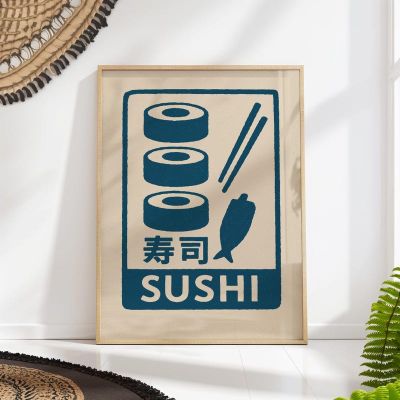 Sushi Bar Blue Prints - Etsy UK