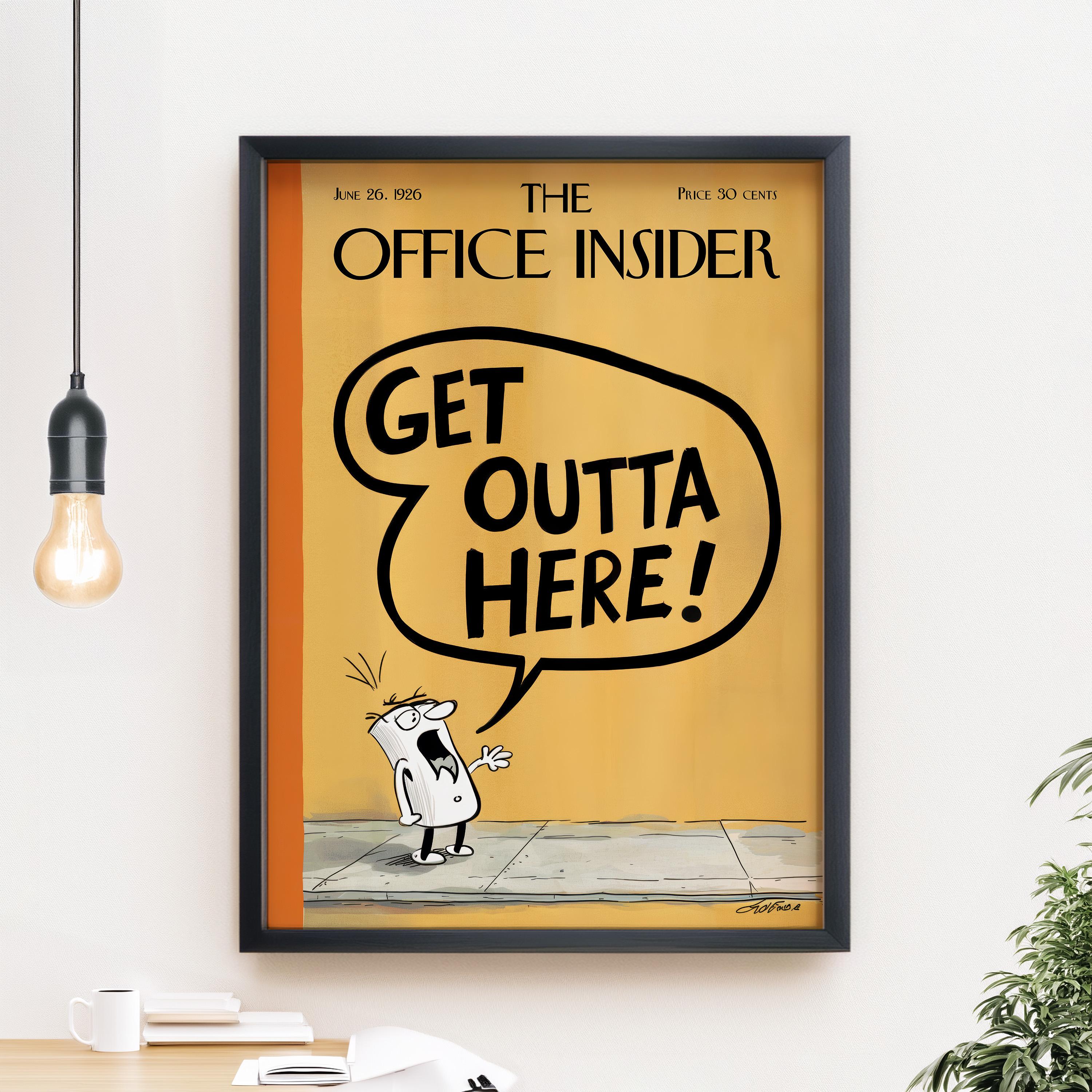 Custom Magazine Cover Art Print Funny Cartoon 'get Outta Here' Poster ...