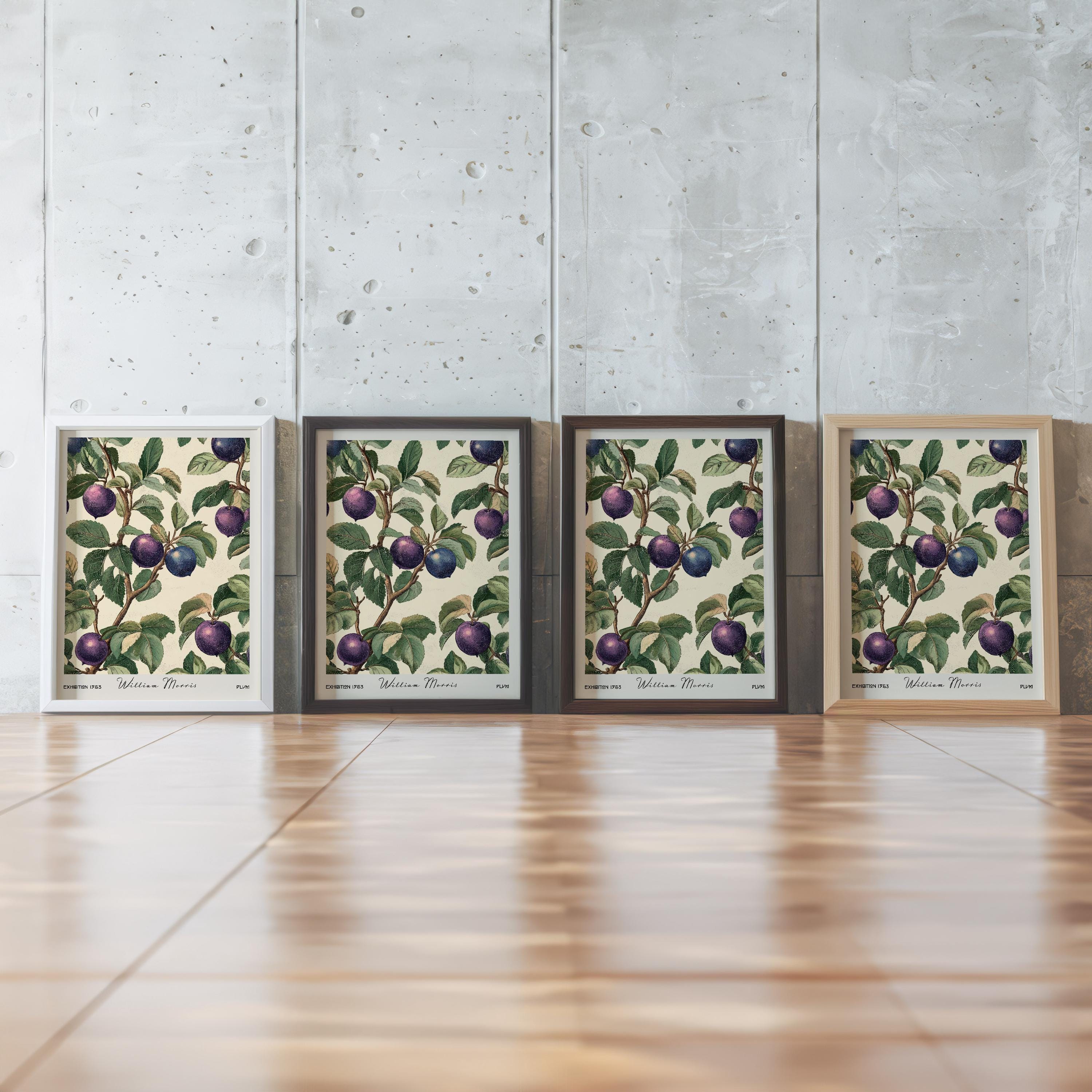 William Morris Plum Botanical Print – Vintage Fruit Wall Decor, Cottage ...