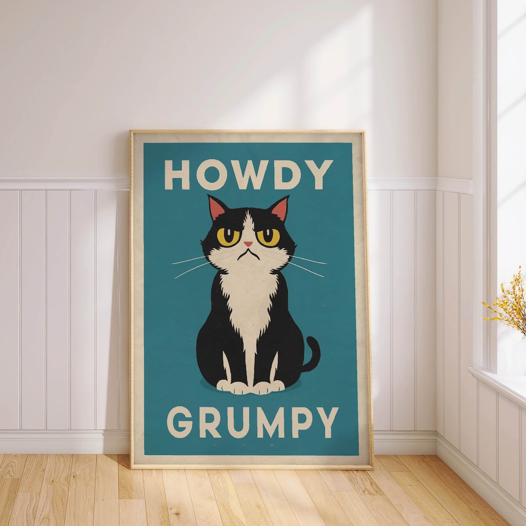 Grumpy Cat Art Print, Funny Howdy Poster PRINTED on Luxury Paper - Etsy